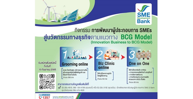 SME D Bank เปิดรับเอสเอ็มอี ร่วมกิจกรรมพัฒนาธุรกิจด้วยนวัตกรรม BCG Model
